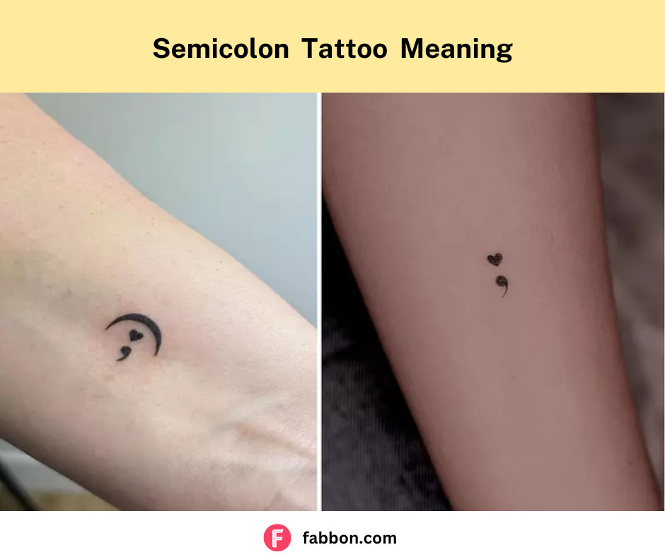 Semicolon Tattoo Exact Meaning, Symbolism And Design Inspiration From ...