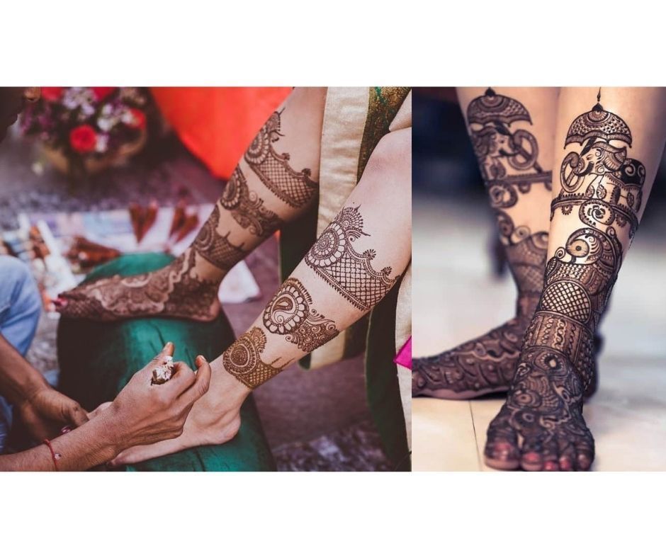 61 Spectacular Leg Mehndi Designs - (With Images) | Fabbon